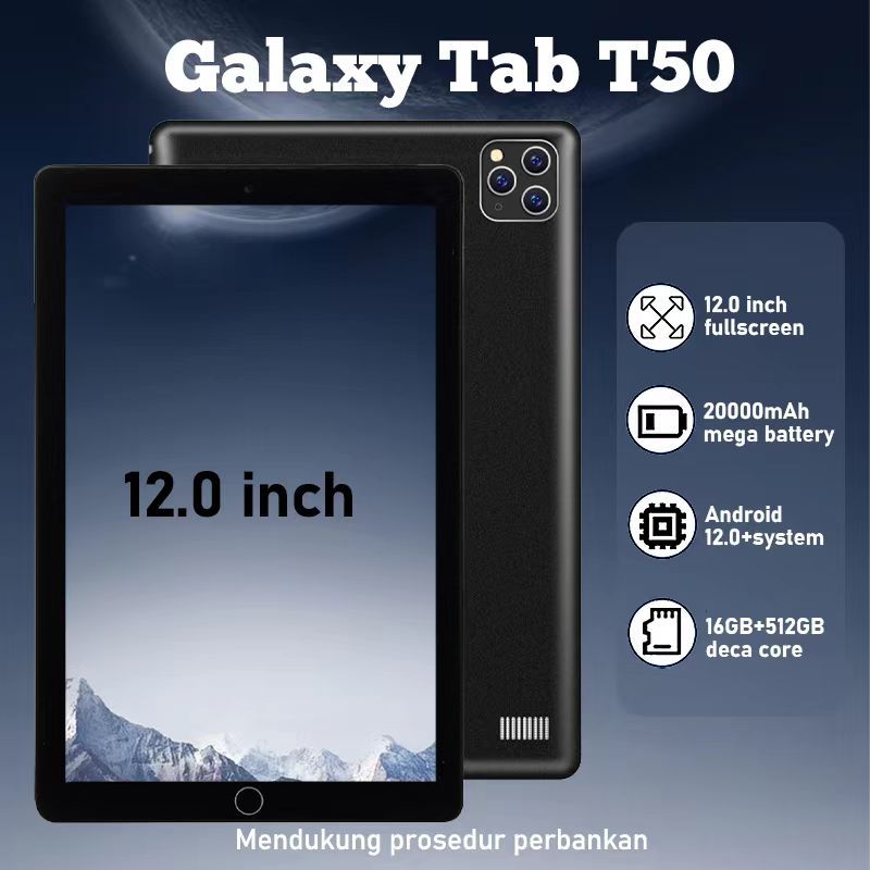 Jual 【COD】2024 Galaxy Murah Baru Tab T50 Android 5G Tablet biaya rendah dengan kapasitas baterai ...