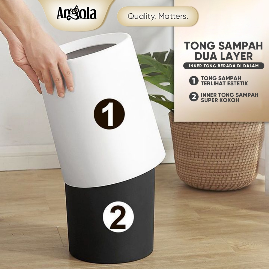 Jual ANGOLA Tempat Sampah Bulat E100 Trash Bin / Tong Sampah Plastik ...