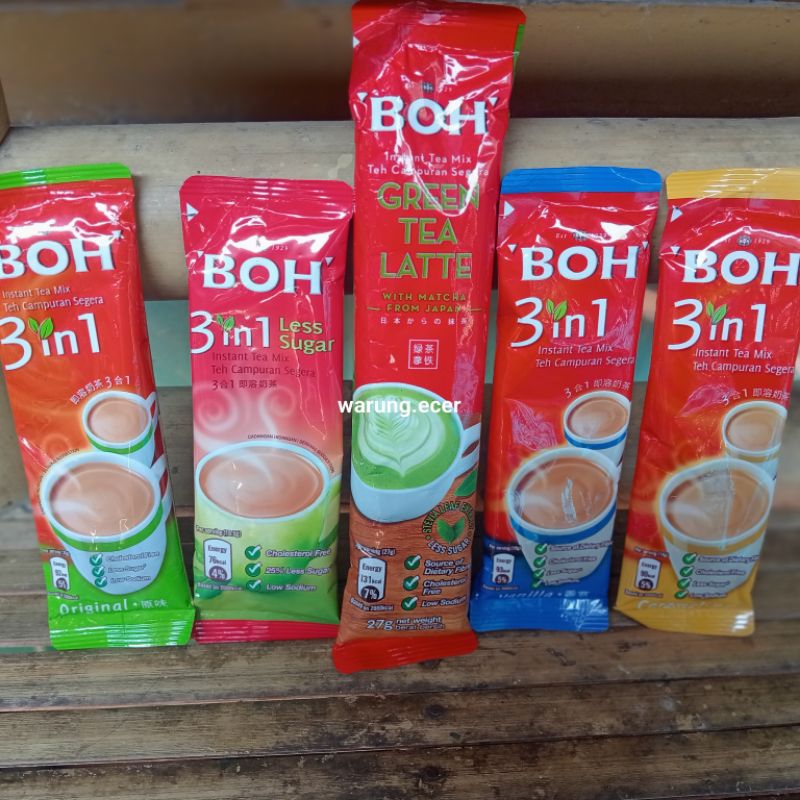 Jual ECERAN - BOH instant tea mix 3in1 vanilla / caramel / less sugar ...