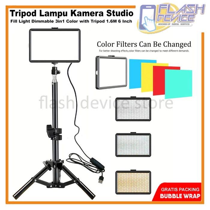 Jual Tripod Lampu Kamera Studio Fill Light Dimmable 3in1 Color Filter 6 inch | Shopee Indonesia