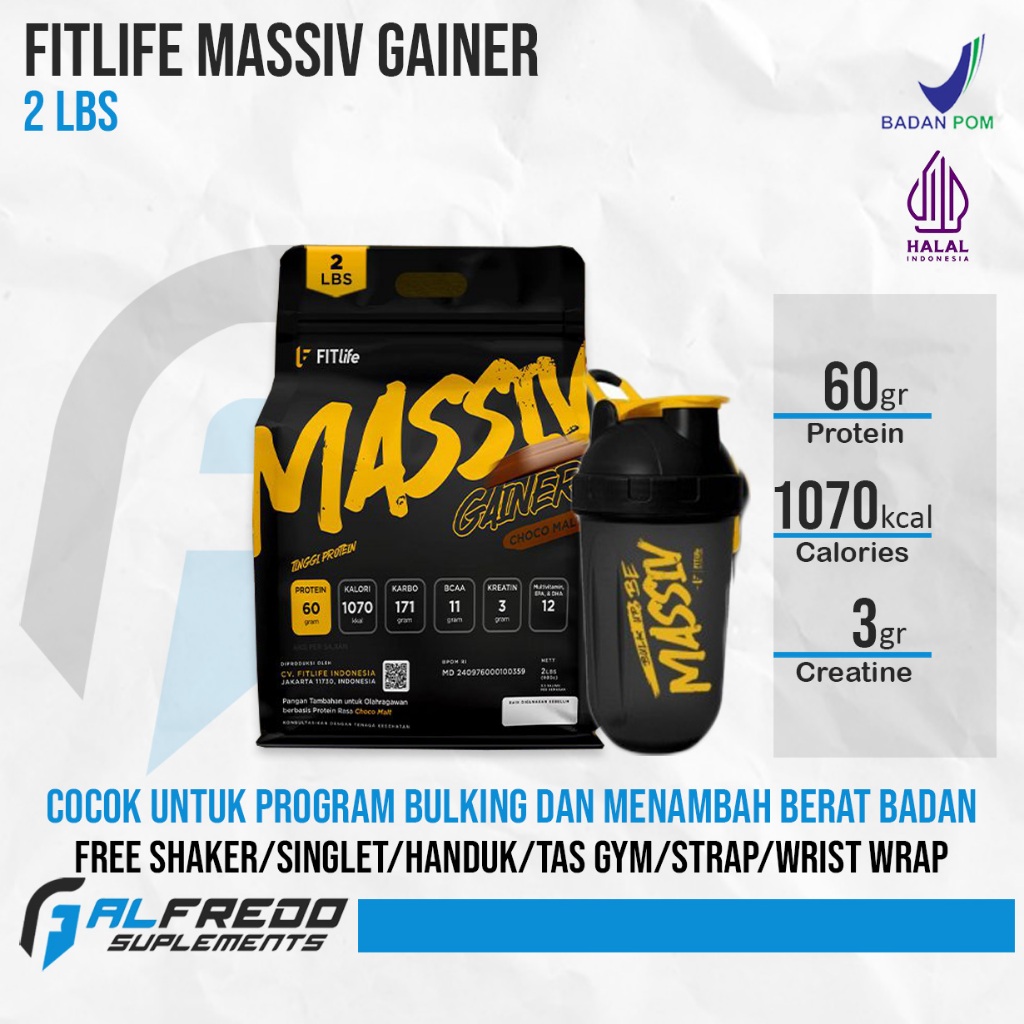 Jual Fitlife Massiv Gainer 2 Lbs (MPro Upgraded) Cocok untuk Bulking ...