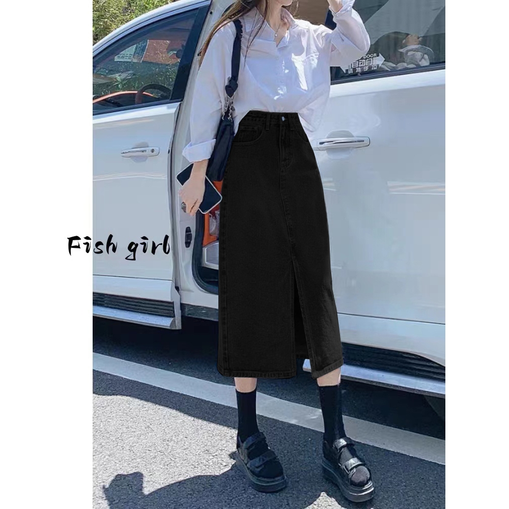 Jual Fashion wanita (Size XS-5XL) rok hitam panjang rok a line 7/8 ...