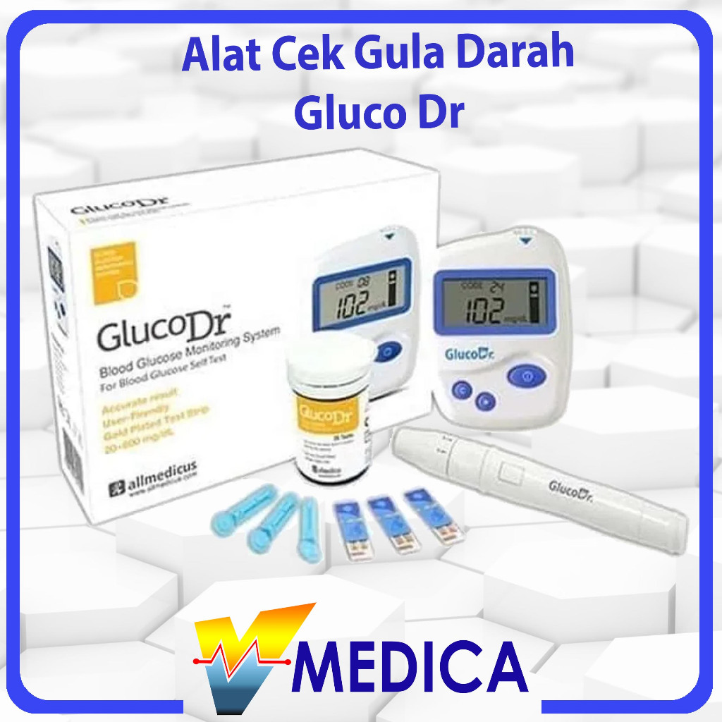 Jual Alat Cek Gula Darah Gluco Dr Bio Sensor+Strip (isi 25pc) Lengkap ...