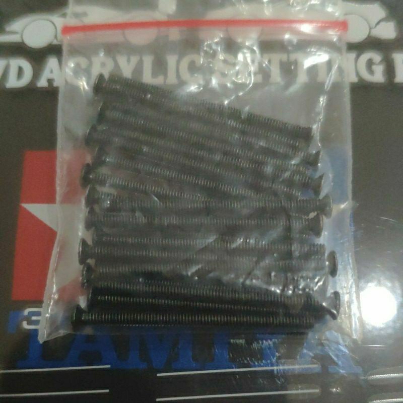 Jual Baut Tamiya Flat Head Baja Warna Black / Baut Countersunk Tamiya ...