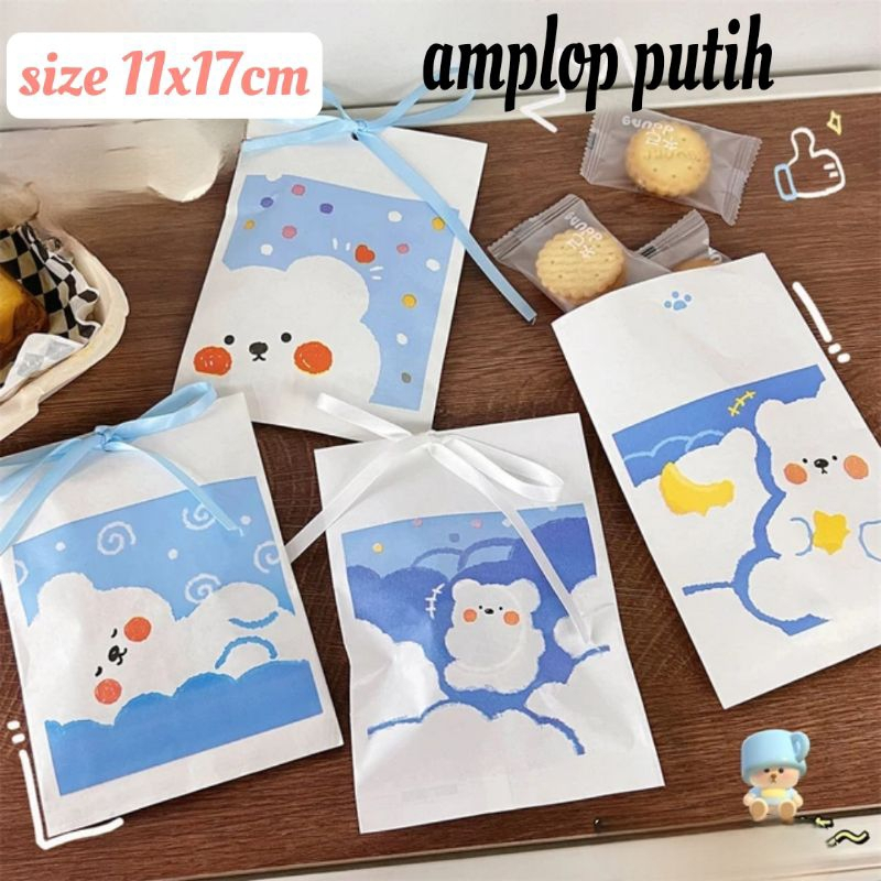 Jual DY PACK Amplop Packing Aesthetic Cartoon Paper Bag Kertas White ...