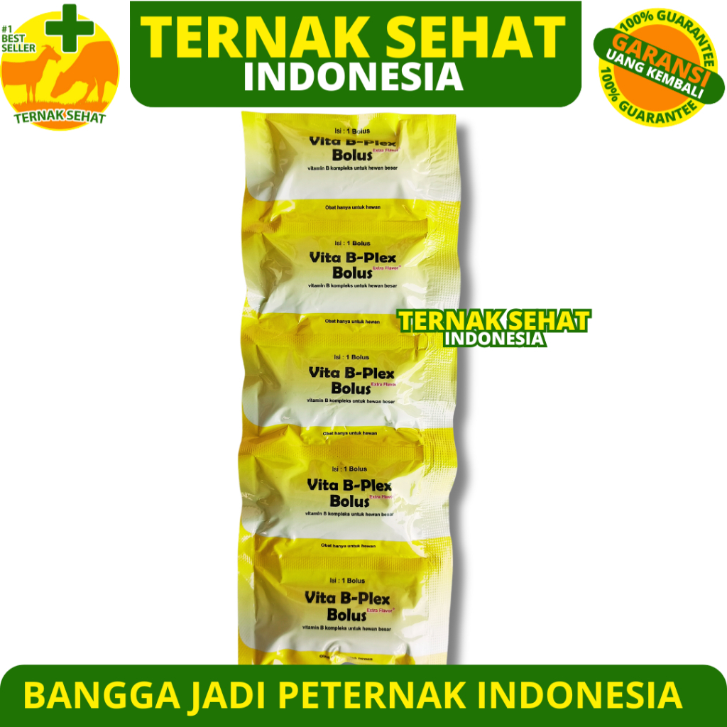 Jual VITA B PLEX BOLUS SACHET (5 BOLUS) EXTRA FLAVOR - Vitamin B Complex BPlex Bolus Ternak Sapi ...