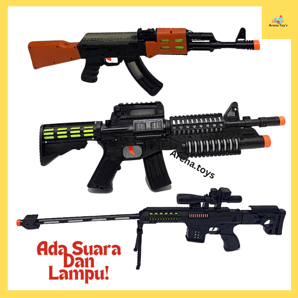 Jual Mainan Anak Pistol Senapan Tembak Tembakan M4 Ada Suara | Shopee ...