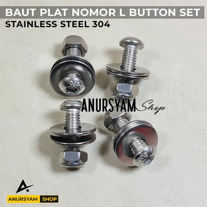 Jual Baut Plat Nomor Set Stainless | Baut Flat Nomer | Shopee Indonesia