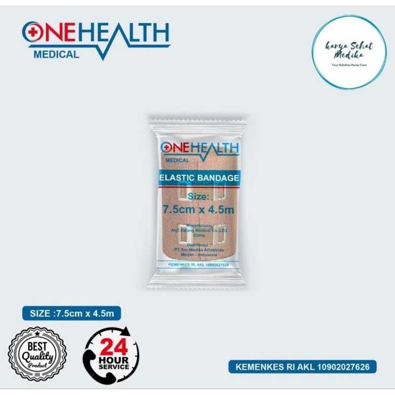 Jual Elastic Bandage Onehealth 7.5cm x 4.5m / Perban Elastis / Verban ...