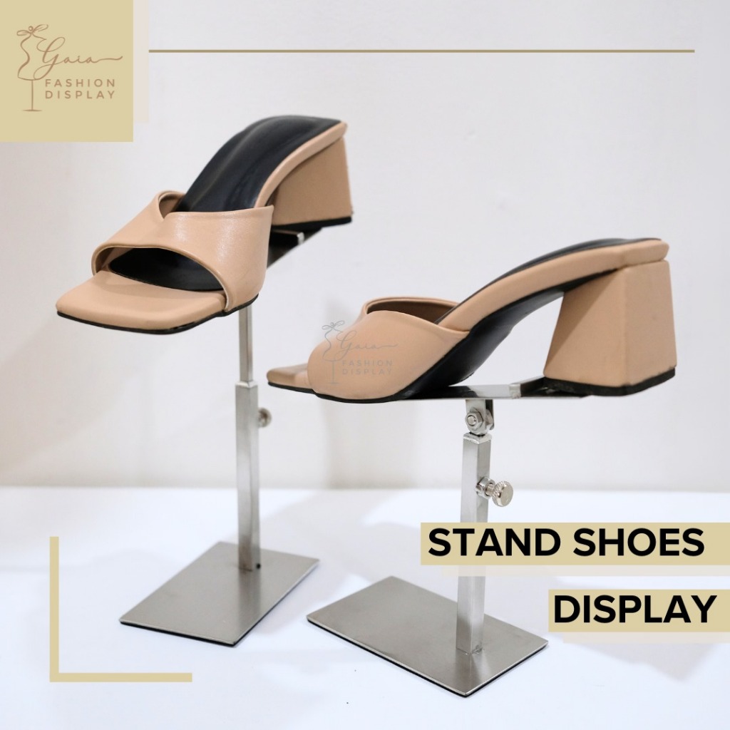 Jual Standing Tatakan Stainless Sepatu Sandal Stand Miring Display ...