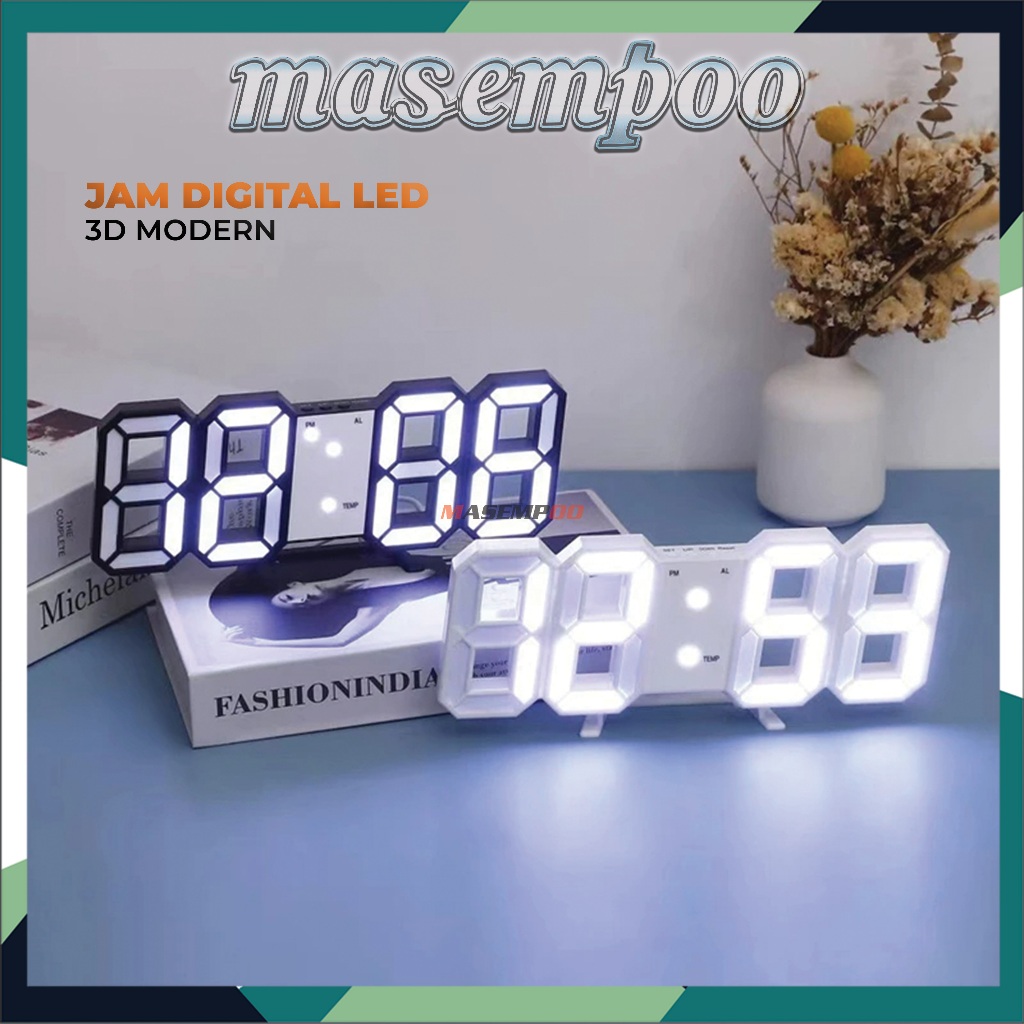 Jual Jam Meja LED 3D Jam Dinding Digital LED 3D Bentuk Angka Modern ...