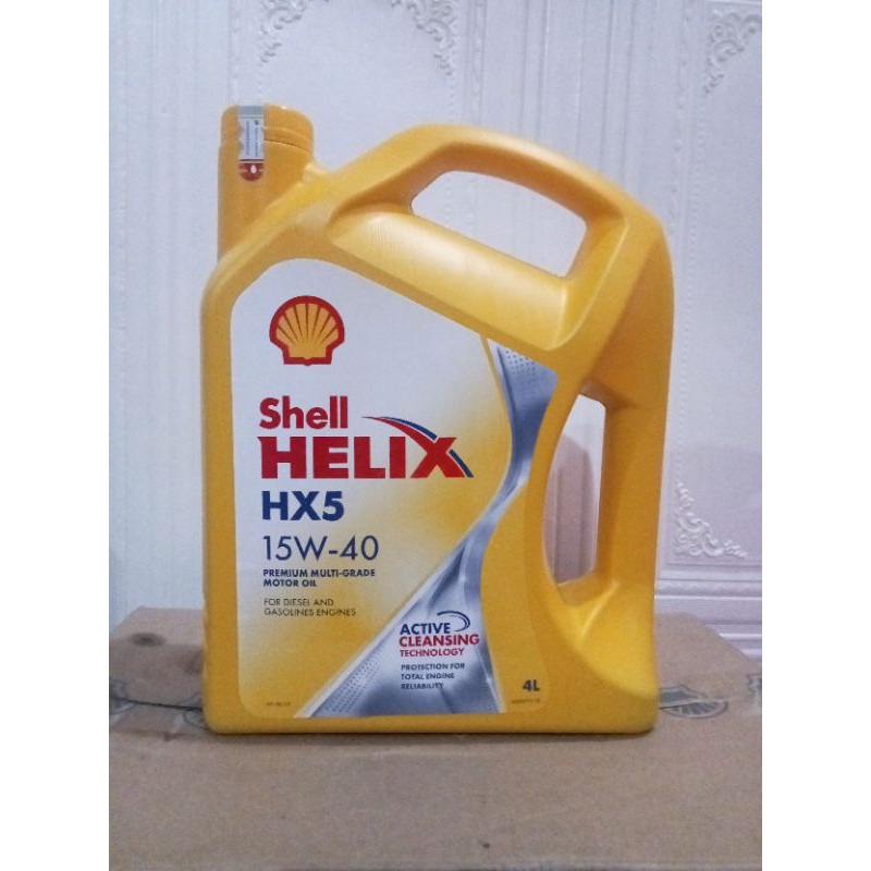 Jual OLI SHELL HELIX HX5 SAE 15W-40 ISI 4 LITER. | Shopee Indonesia