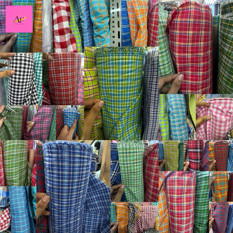 Jual Kain Katun Poly / Kain Kotak Kotak / Kain Seragam Sekolah Premium ...