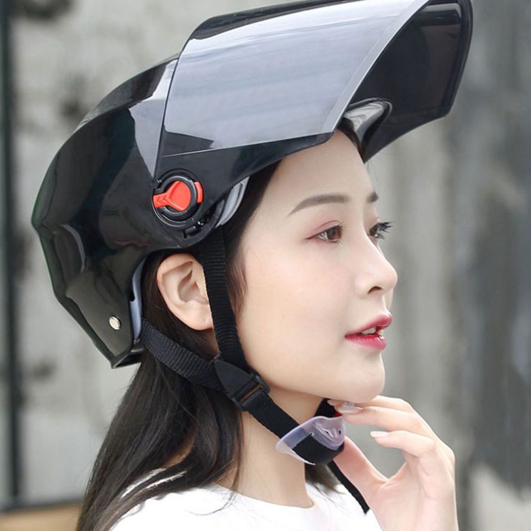 Jual Serba Populer STOK TERBATAS Set Retro Helm Hitam Sepeda Listrik ...
