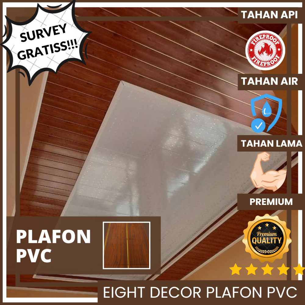 Jual Plafon PVC Motif Tradisional Cantik Kayu Nat Gold ED-21/Interior ...
