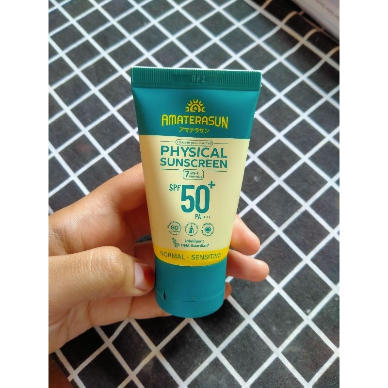 Jual AMATERASUN [REAL SPF Certified] Physical Sunscreen SPF 50+ PA ...