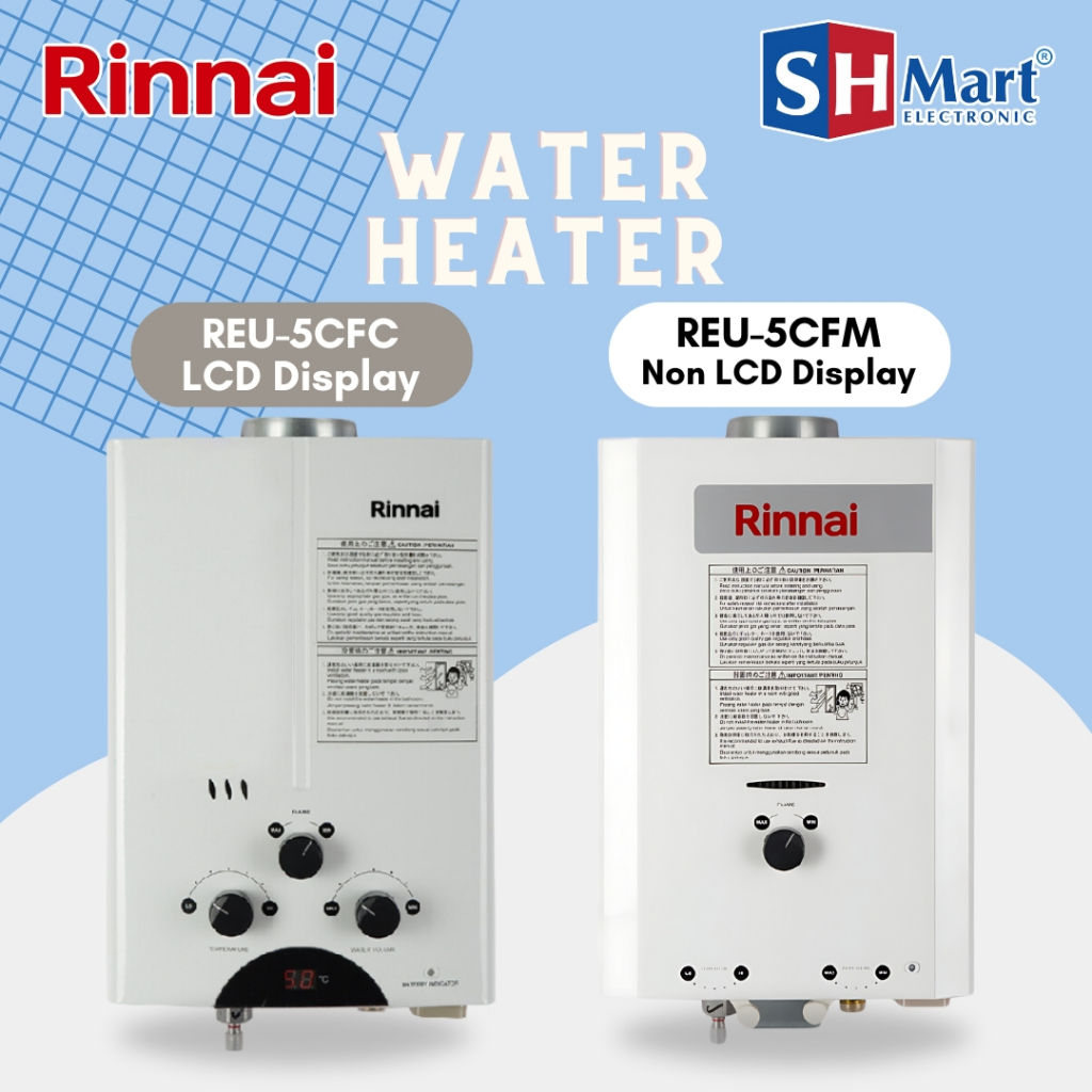 Jual WATER HEATER GAS RINNAI KAPASITAS 5 LITER REU-5CFC / REU-5CFM PEMANAS AIR GARANSI RESMI ...