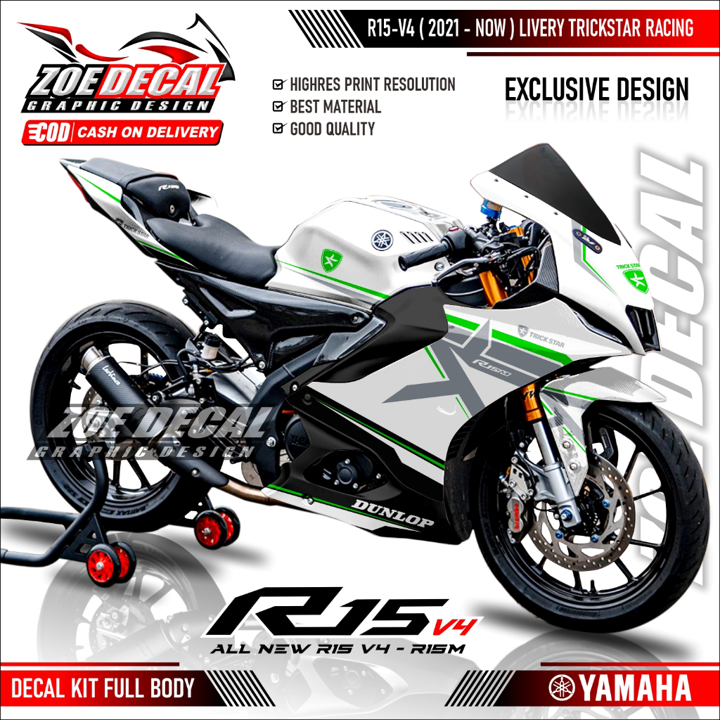 Jual TERBARU DECAL STICKER FULL BODY ALL NEW YAMAHA R15 V4 MOTIF ...