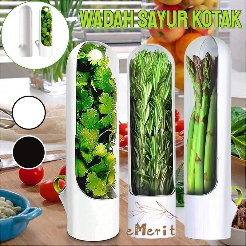 Jual Wadah Penyimpanan Daun Sayur / Wadah Sayur Kotak / Herb Storage ...