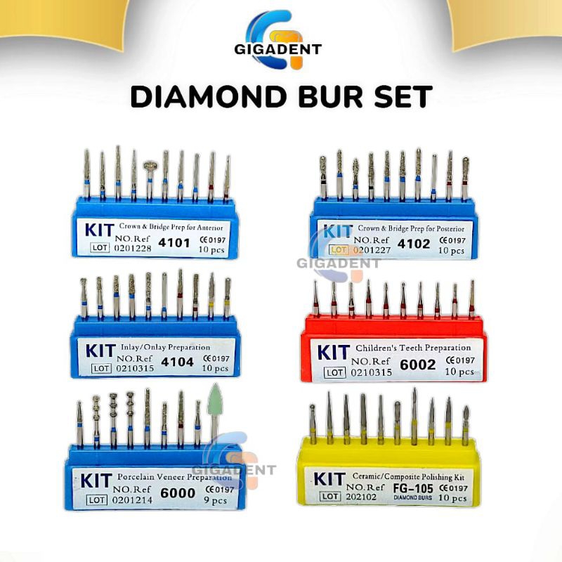 Jual DENTAL DIAMOND BUR SET KIT / DIAMOND BUR SET | Shopee Indonesia