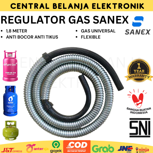 Jual SANEX SELANG GAS 1.8 METER SN-S182 STAINLESS ANTI BOCOR ANTI TIKUS GAS UNIVERSAL | Shopee ...