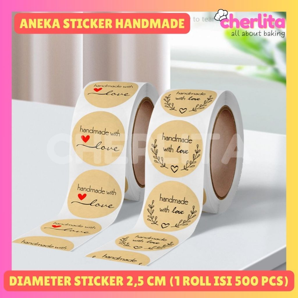 Jual READY 500 PCS Sticker Handmade With Love Thank You Segel Makanan ...