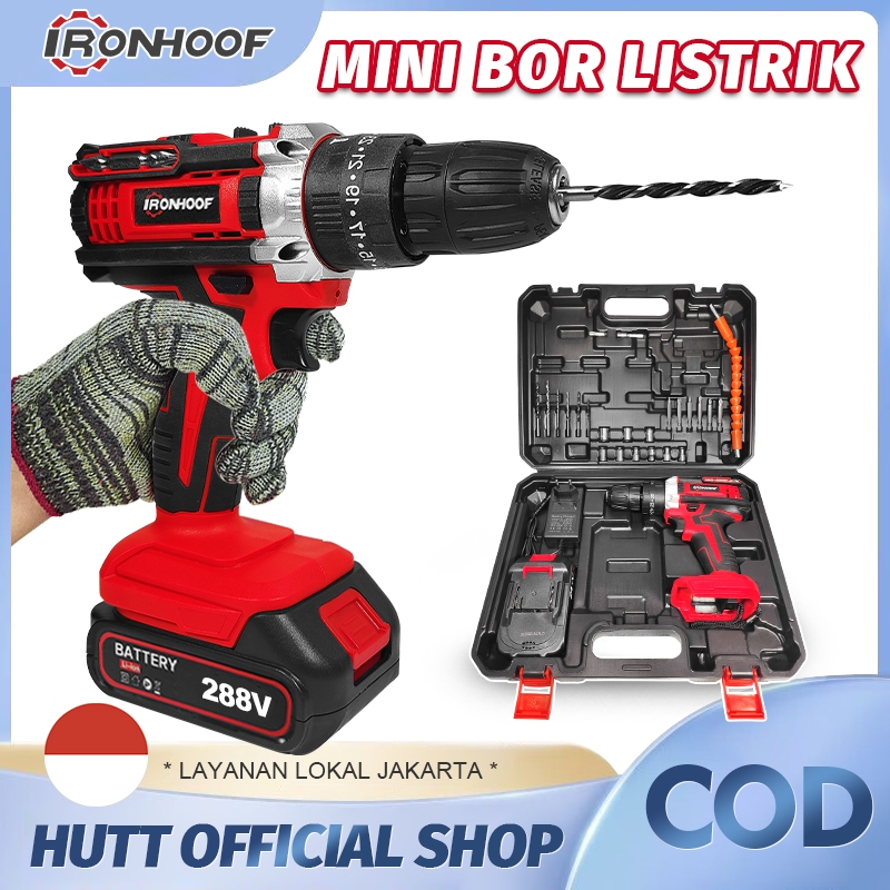 Jual IRONHOOF 288v mesin bor cas 30NM Mesin bor baterai cordless -bor ...