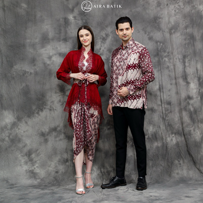 Jual AIRA BATIK_ Yumna Couple One Set Rok Lilit & Kemeja | Couple Batik ...