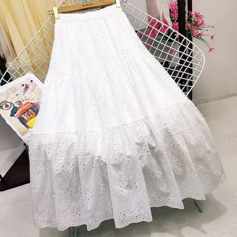 Jual New Rok katbol putih panjang import fashion wanita | Shopee Indonesia