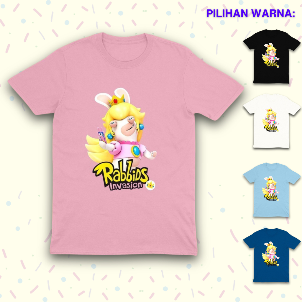 Jual Kaos Anak Premium Rabbids Invasion X Super Mario Princess Peach ...