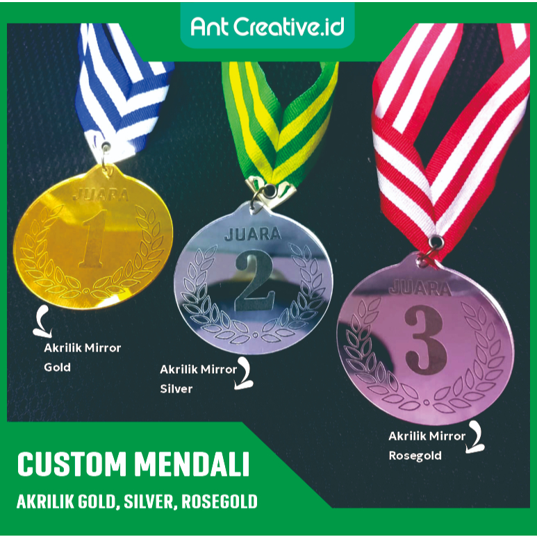 Jual MENDALI AKRILIK / MENDALI AKRILIK CUSTOM / MENDALI AKRILIK MIRROR ...