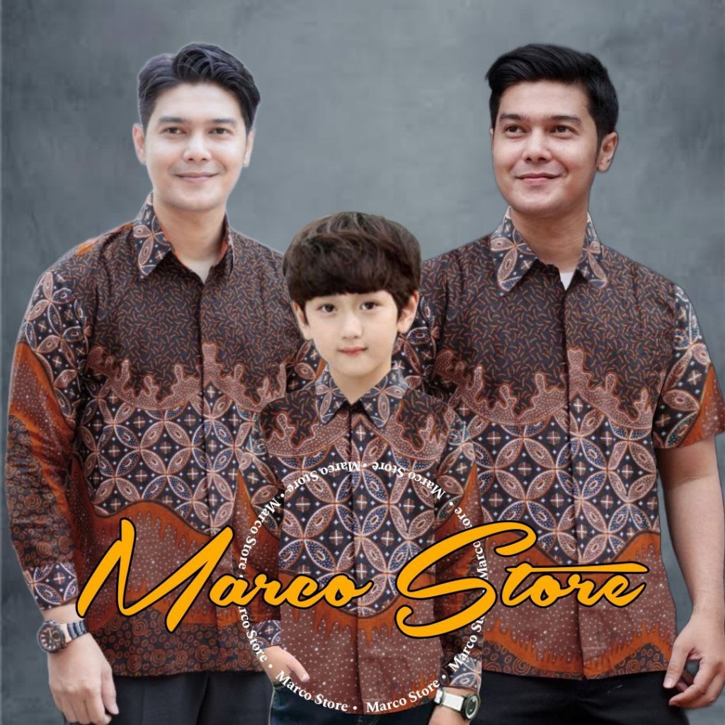 Jual MARCO STORE - Terbaru Couple Sweet - Batik Couple Ayah dan Anak Laki-laki Motif KAWUNG ...