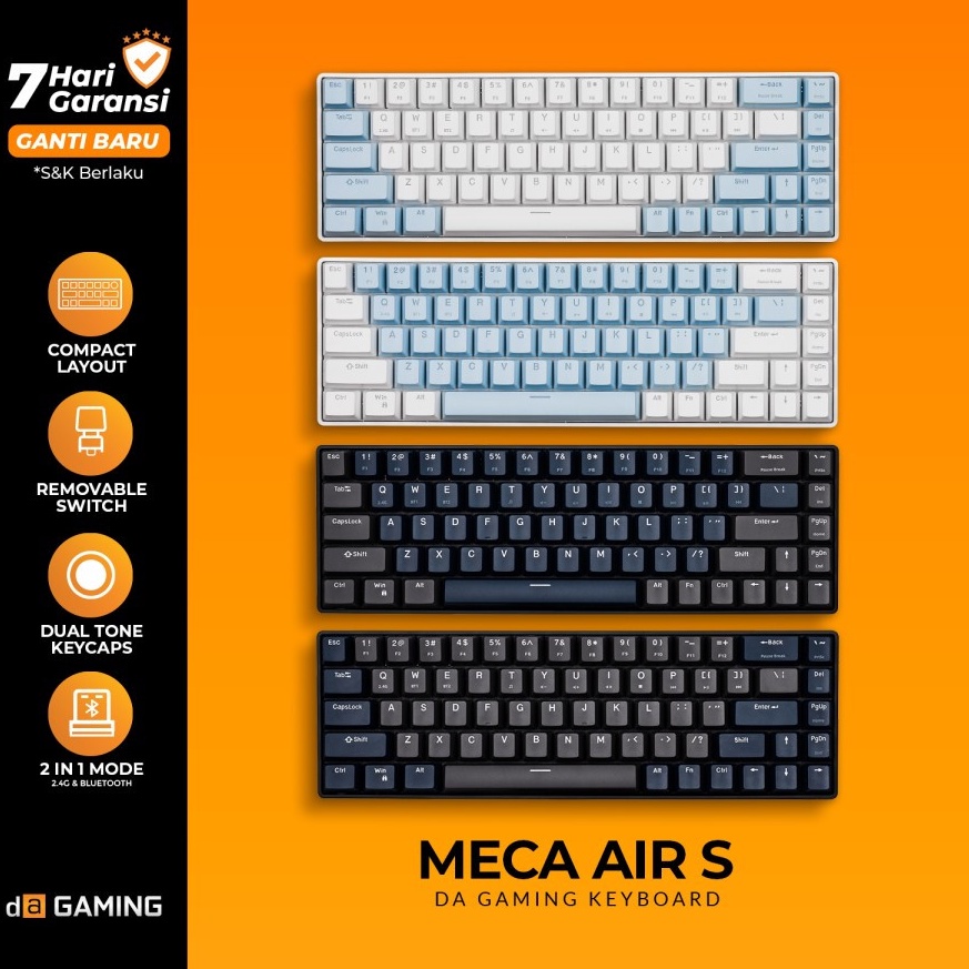 Jual KODE R8P Keyboard Digital Alliance MECA Air S WirelessBluetooh ...