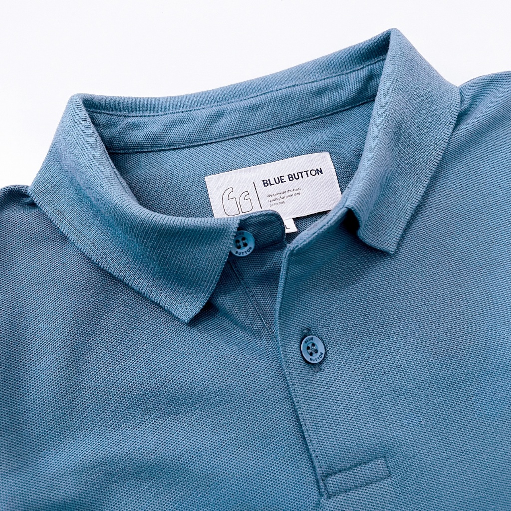 Jual BlueButton Polo Shirt Mineral Blue | Shopee Indonesia