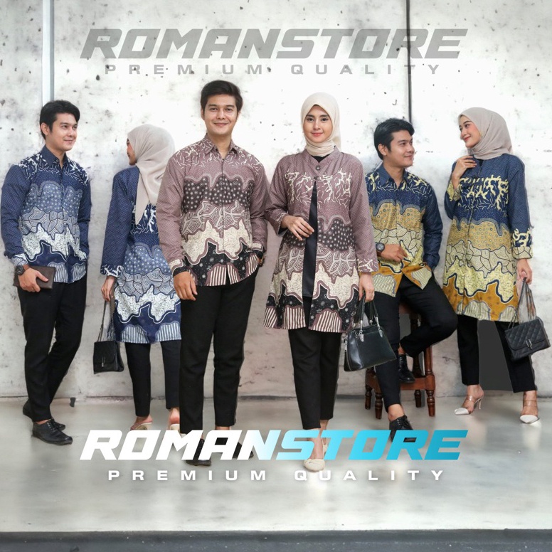 Jual KODE C68A Batik Couple ROMANstore Baju Batik Couple Batik Tunik Couple Modern Set Pakaian ...