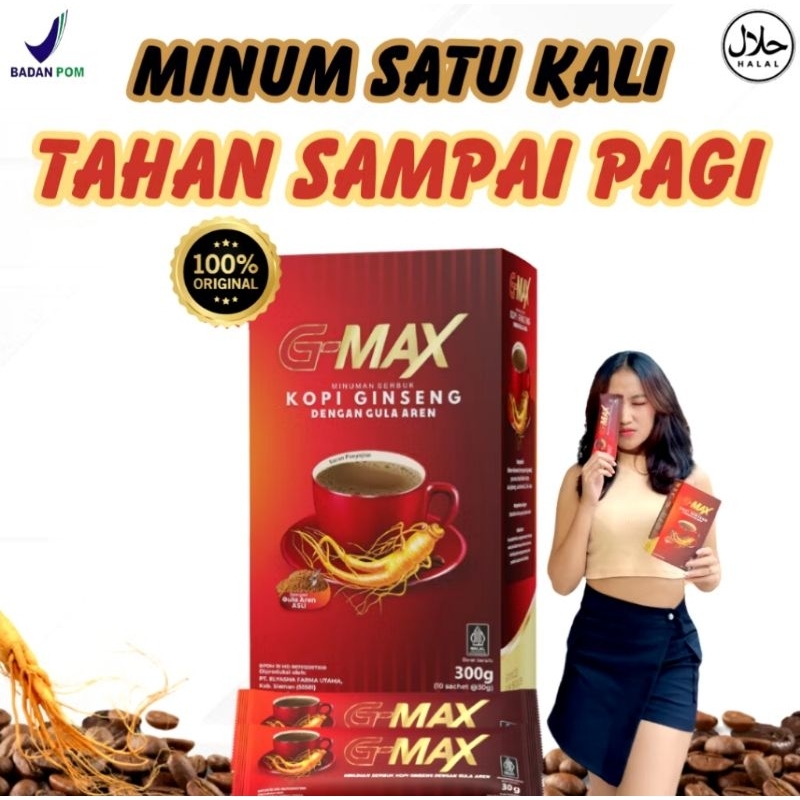 Jual G-MAX - Kopi Ginseng Staminaa Pria Dewasa Original 100 % (PerSachet) | Shopee Indonesia