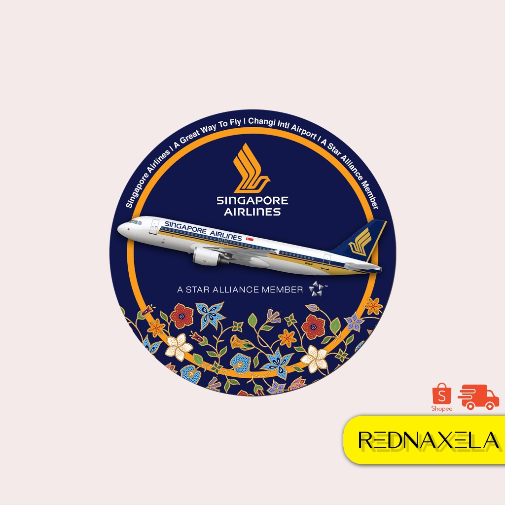 Jual Stiker Vinyl Singapore Airlines Aircraft Model with Batik Pattern ...