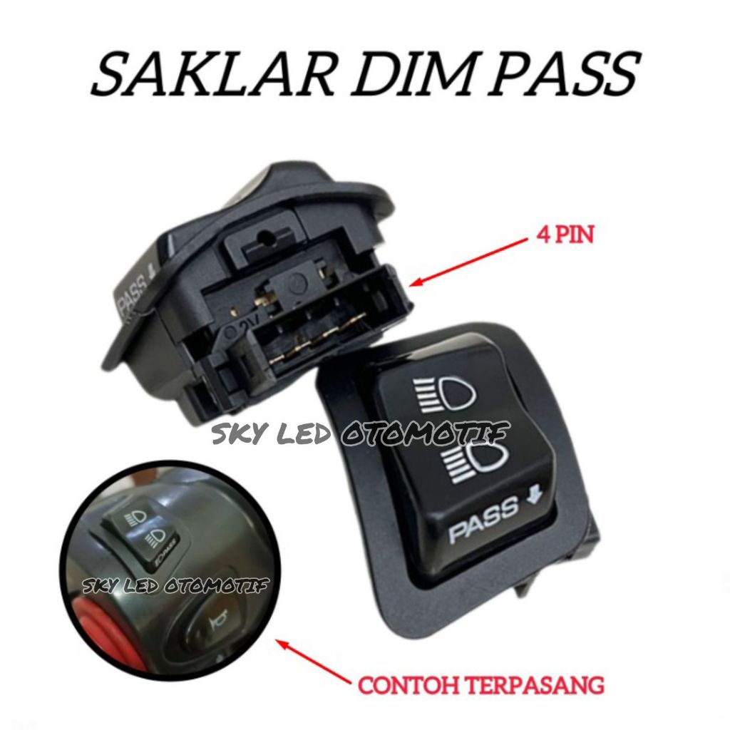 Jual Saklar Lampu Tombol Pass Beam Dim Dimmer 4 PIN VIETNAM 3 Fungsi ...