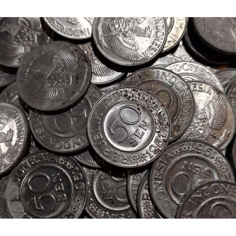 Jual KOIN KUNO 50 SEN GARUDA TAHUN 1959-1961 OKSIDASI BISA DIBERSIHKAN | Shopee Indonesia