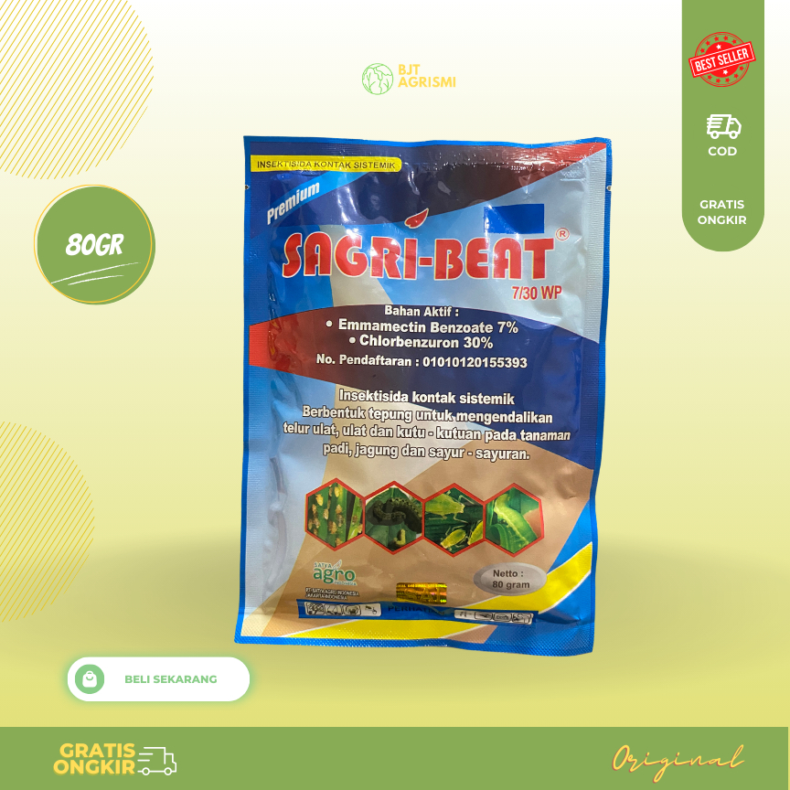 Jual Sagri beat sagribeat 7/30 WP 80 Gram Insektisida Kontak Sistemik ...