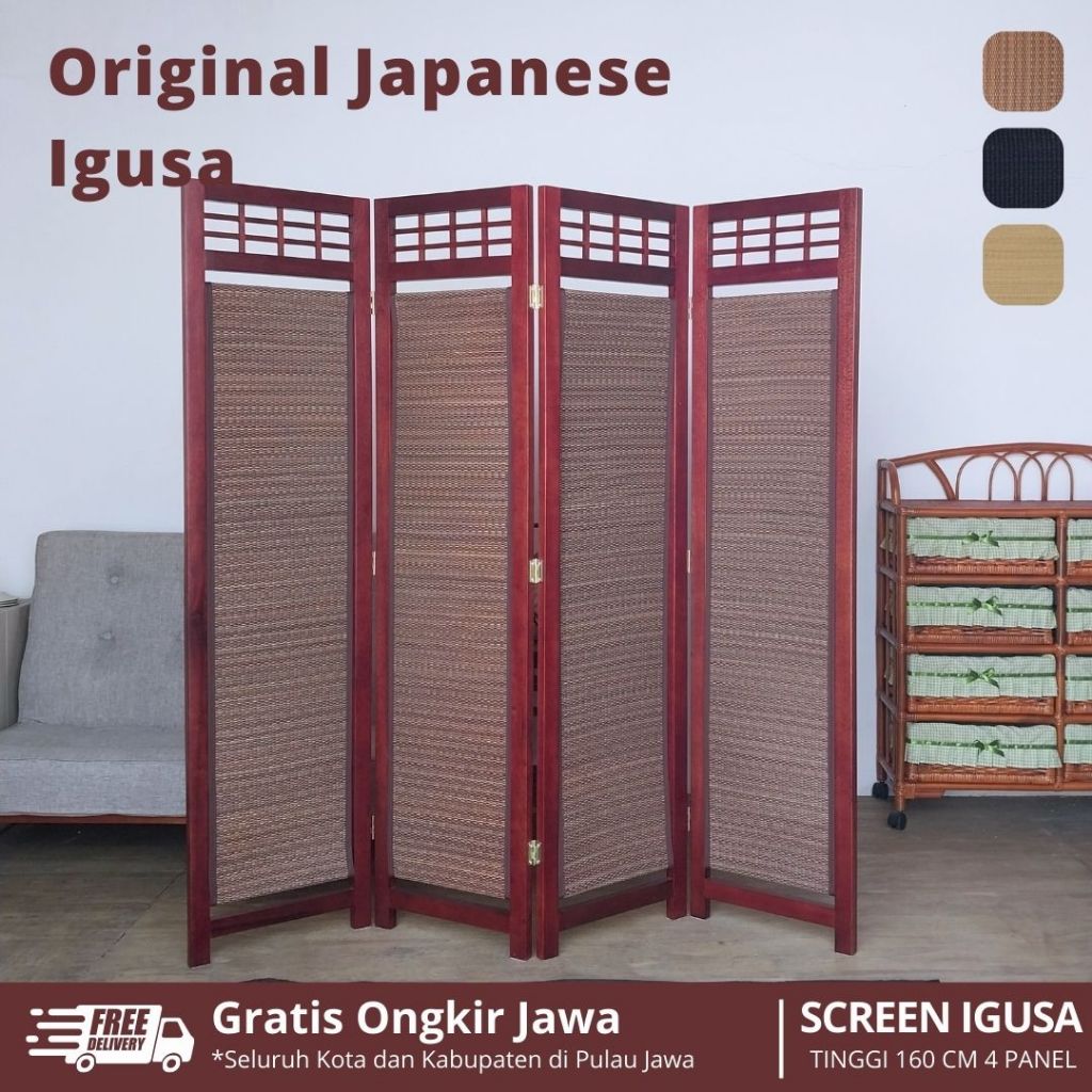 Jual Pembatas Ruangan Igusa 40 4 Panel Partisi Sekat Sketsel Screen ...
