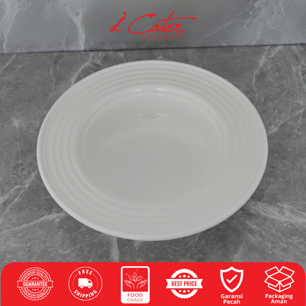 Jual Piring Saji Keramik K128 Diameter 22 cm Piring Makan Pasta Piring ...