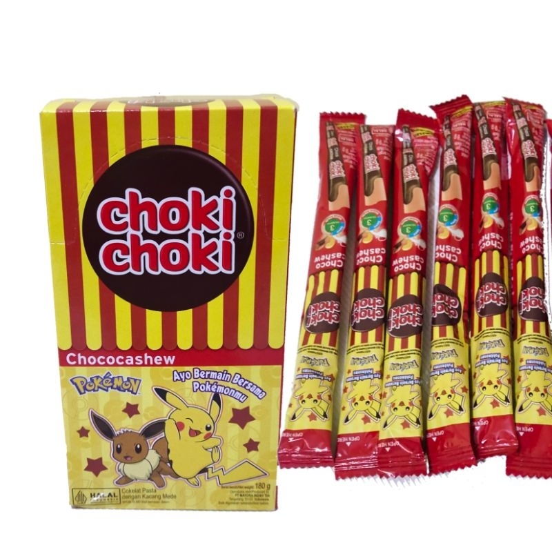 Jual CHOKI CHOKI CHOCOCASHEW PERBOX ISI 20 PCS 180g | Shopee Indonesia