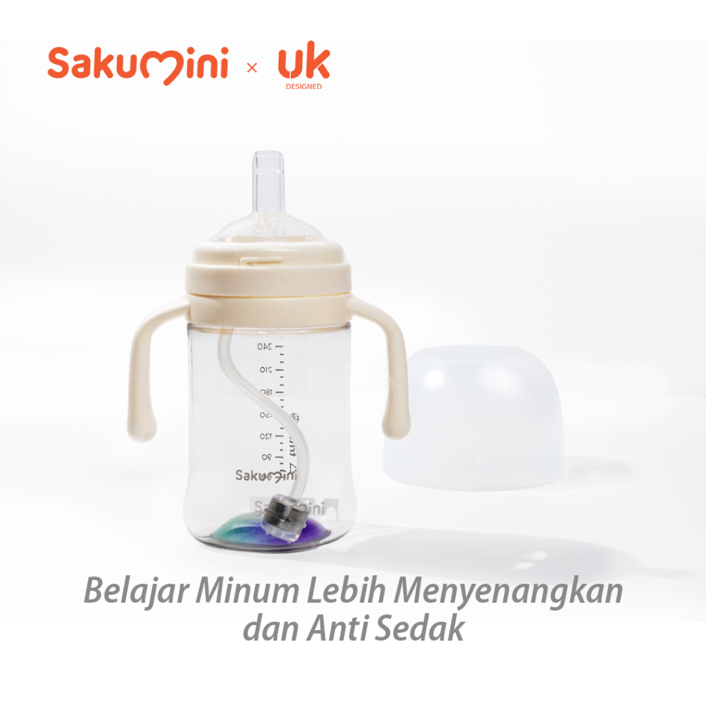 Jual Sakumini Rainbow Botol Minum Sedotan Training Sippy Straw Cup Anak Anti Tumpah Gravity Ball ...