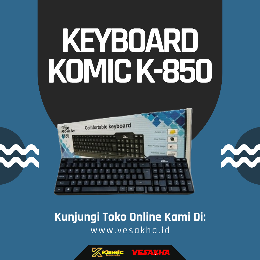 Jual KEYBOARD BRAND KOMIC K850 KOMPUTER MOUSE CPU PC MURAH KEYBK0009 ...