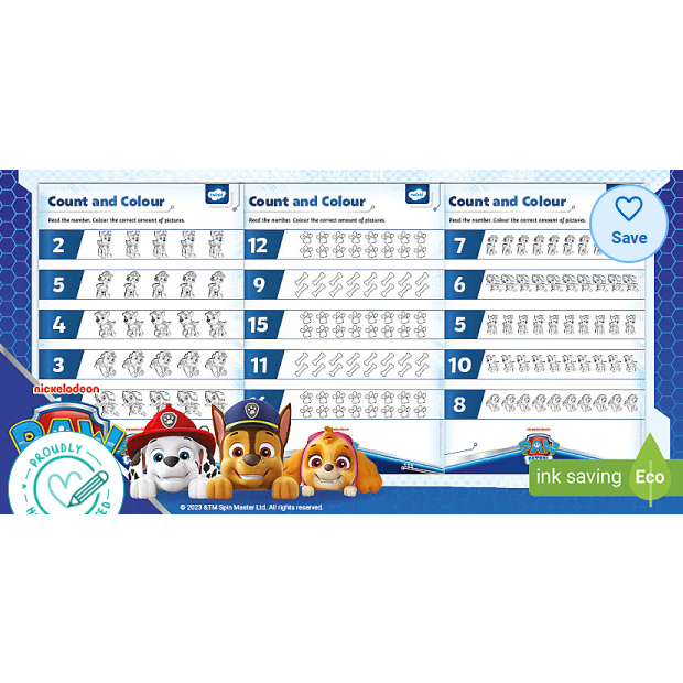 Jual (DIPRINTIN) Lembar Aktivitas Mewarnai sesuai jumlah Angka (Paw ...