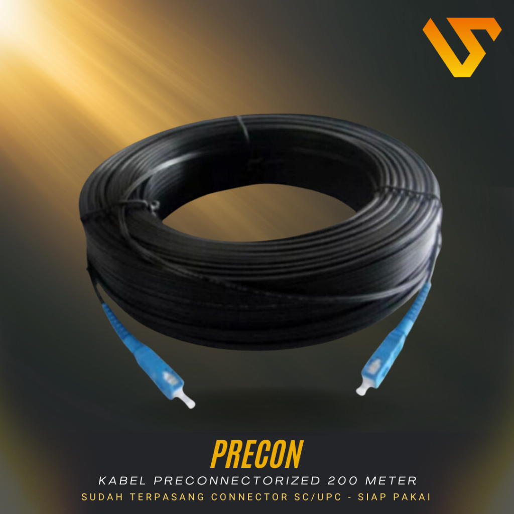 Jual Kabel FO Preconnectorized 200 Meter/Precon Fiber Optic 200M ...