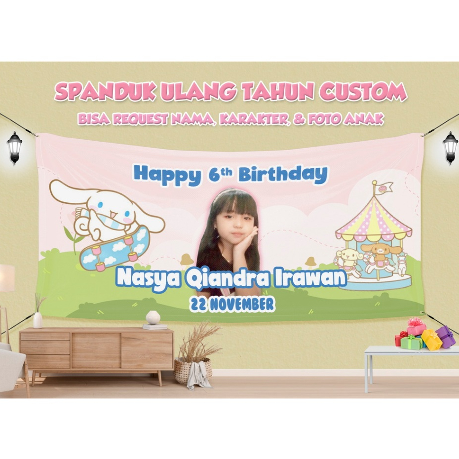 Jual Backdrop Spesial Ulang Tahun Custom Tema Lucu dan Nama Anak Sesuai ...