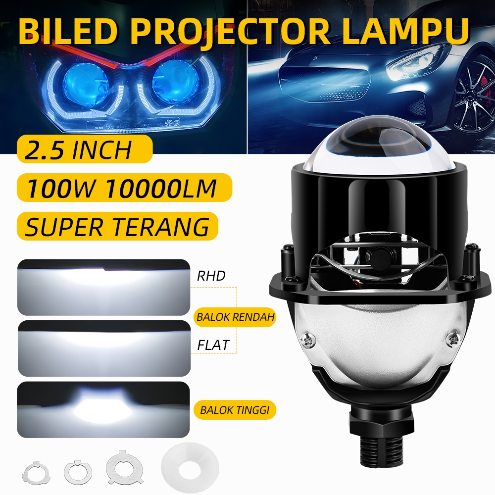 Jual Biled 2.5 Inch Lampu RHD/FLAT DC12 100W 10000LM LED Biled/Shroud ...