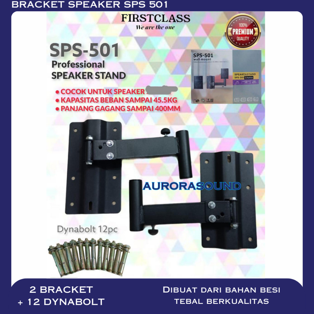 Jual BRACKET WALL SPEAKER FIRSTCLASS SPS 501 BRAKET SPEAKER DINDING ...